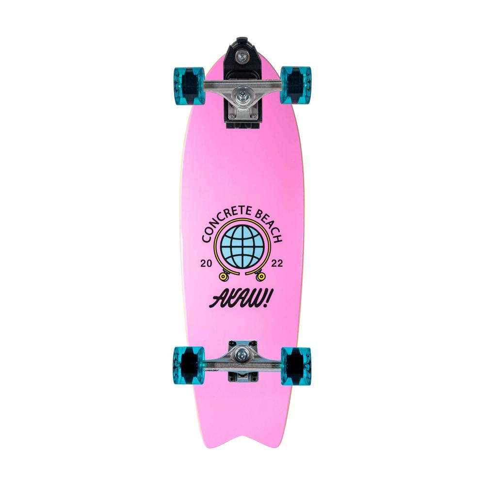 AKAW! Concrete Beach Pink 30" Surfskate Longboard - 2022 Inaugural Mod ...