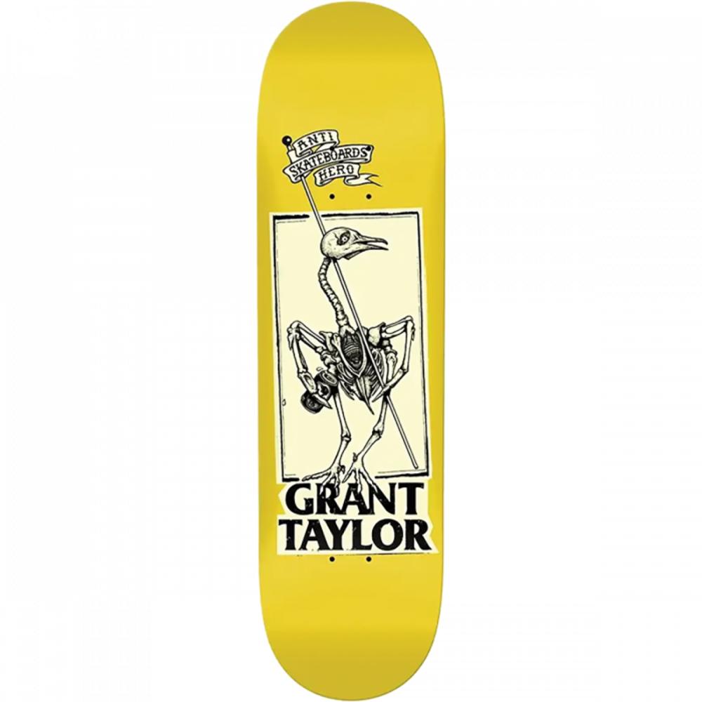 Antihero Taylor Pigeon Vision 8.25" Yellow Skateboard Deck – Longboards USA