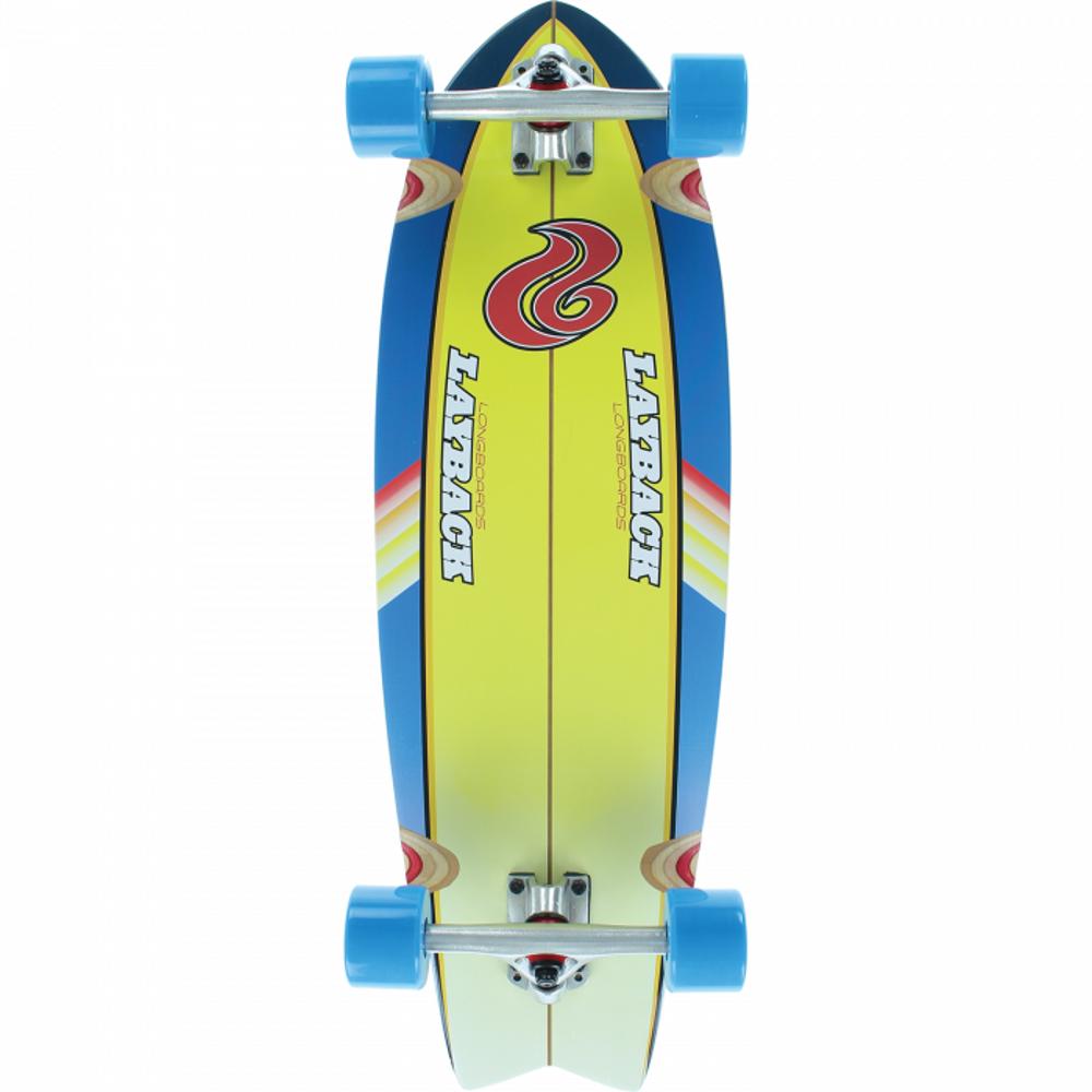 Layback South Swell Cruiser 30" Yellow/Blue Cruiser – Longboards USA