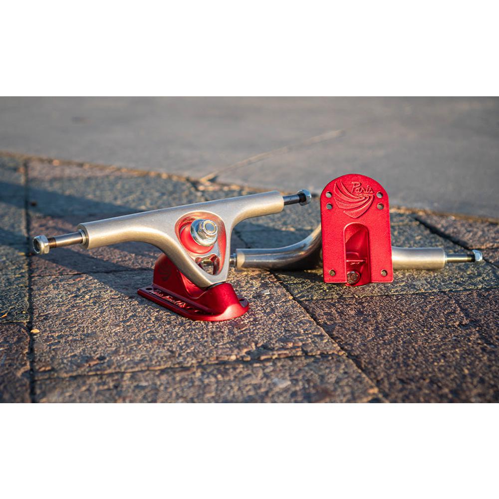 Paris V3 180mm 50° Mix-Ups Polished/Red Longboard Trucks | set of 2 ...