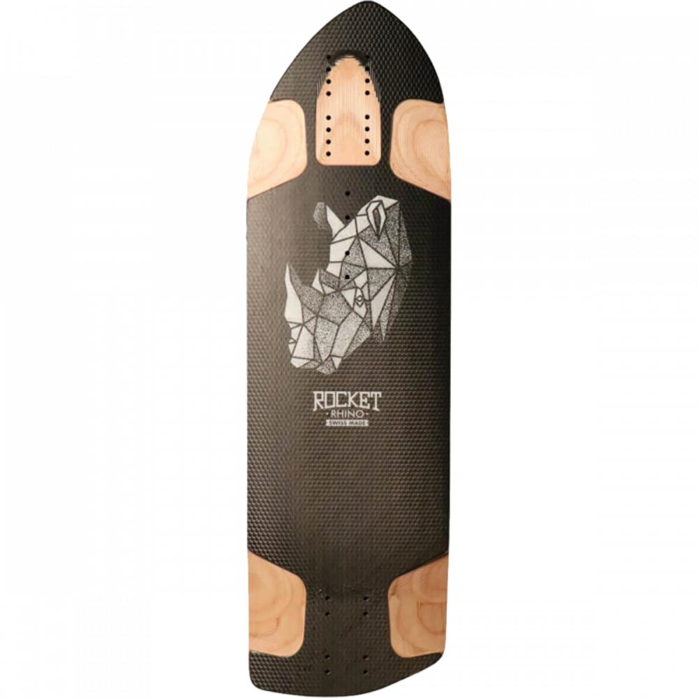 Rocket Rhino Asymmetric Racetail (Goofy) 30" Downhill Freeride Longboa ...