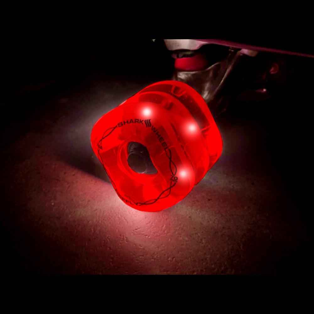 Shark Wheel 60mm/78a Firefly - Transparent Red with Red Lights Skatebo ...