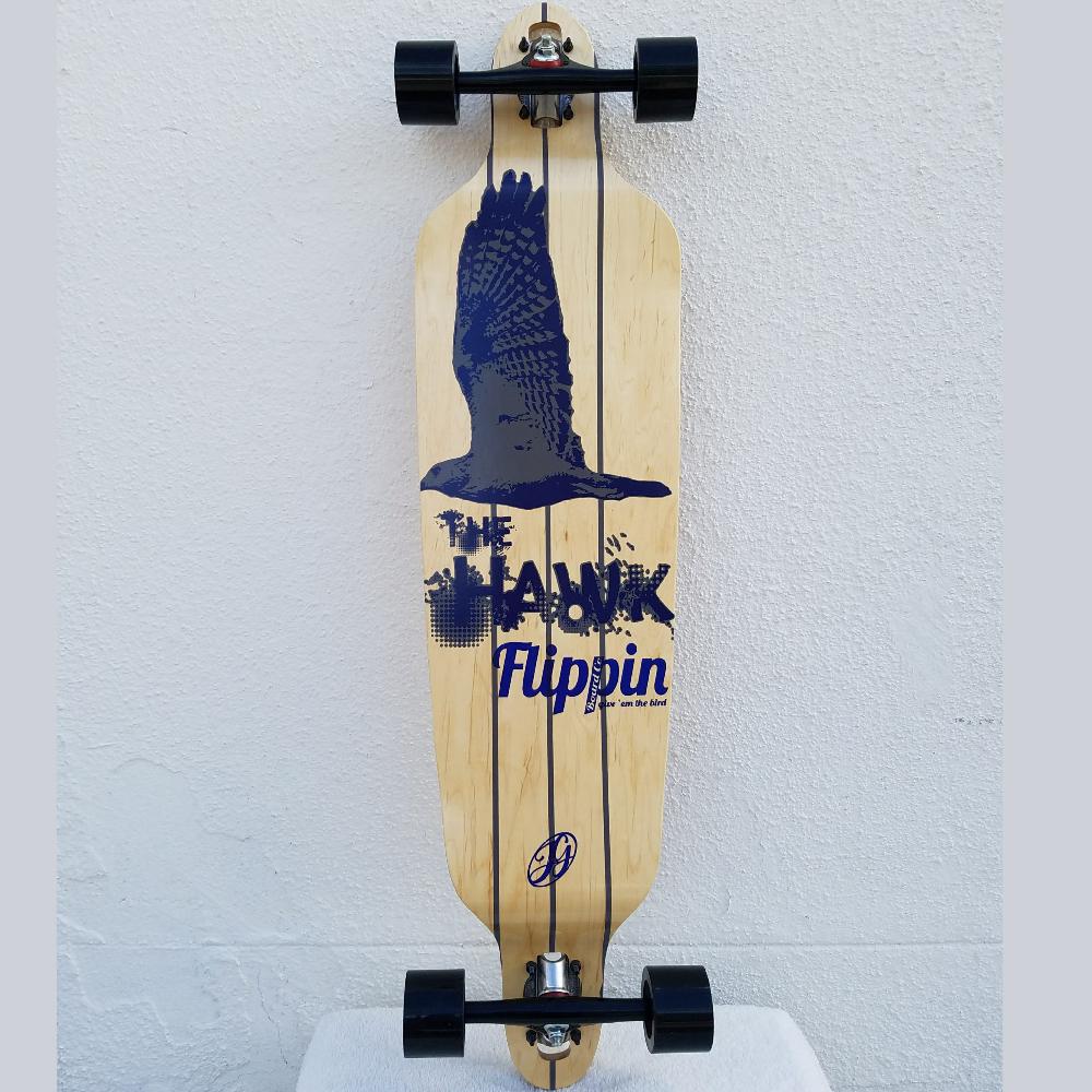 Flippin Hawk Drop Down Bamboo Freeride Longboard Skateboard ...