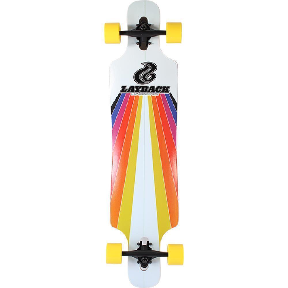 Layback Sunstripe White 40 inch Drop Through Longboard – Longboards USA