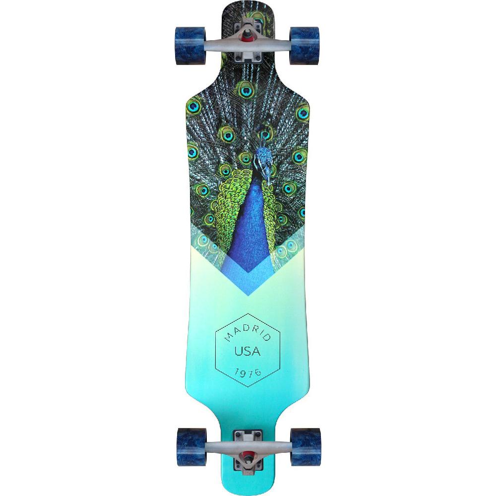Madrid Spade 39" Peafowl Top Mount Longboard – Longboards USA