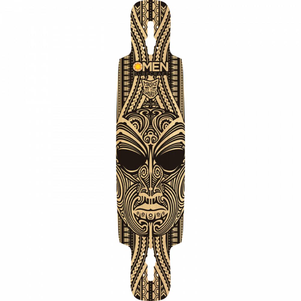 Omen Maori Mask 41.5" Drop Through with Kicktail Longboard Deck ...