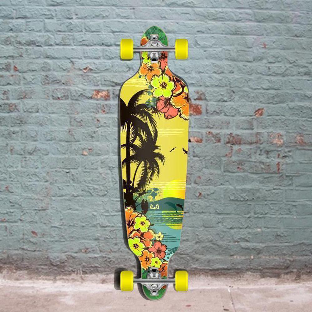 Punked Drop Through Longboard Tropical Day 40" – Longboards USA