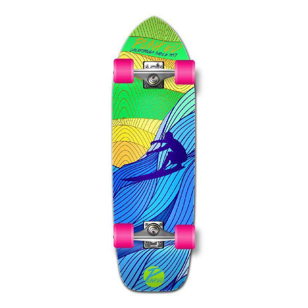 Punked Old School Longboard Complete - Blue Surf's Up – Longboards USA