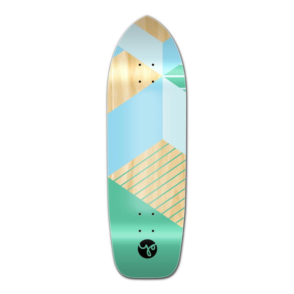 Punked Old School Longboard Deck -Geometric Series - Green – Longboards USA