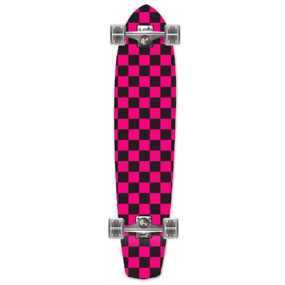 Punked Slimkick 36" Longboard Complete - Checker Pink – Longboards USA