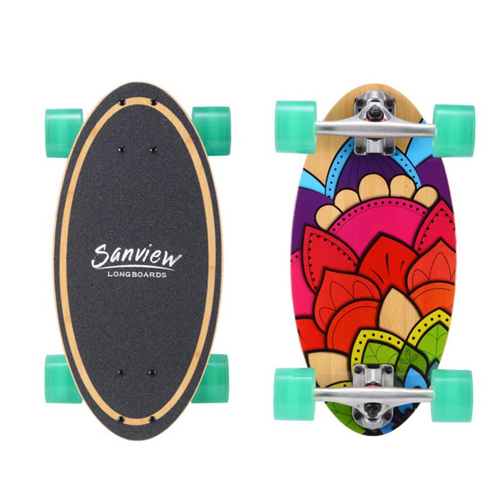 Sanview Flower 19" Mini Egg Bamboo Longboard – Longboards USA