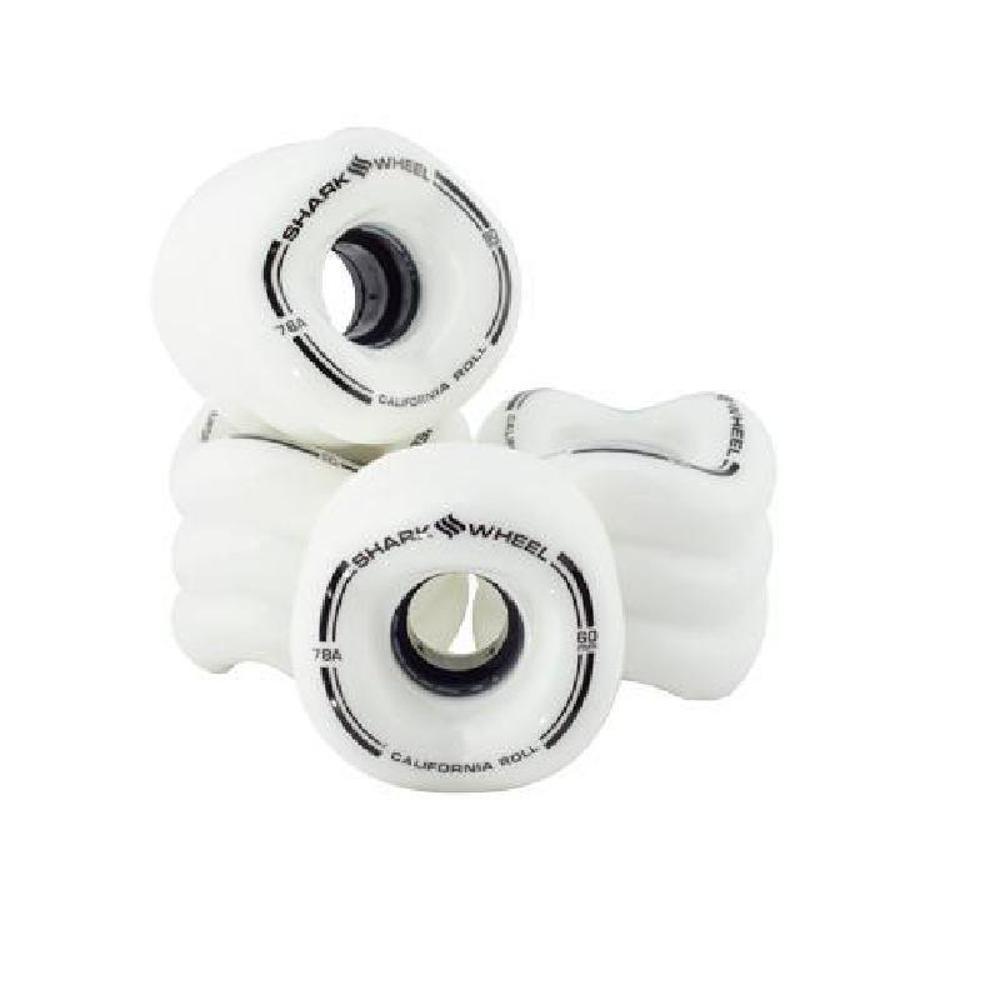 Shark Wheels White California Roll 60mm Skateboard Wheels – Longboards USA