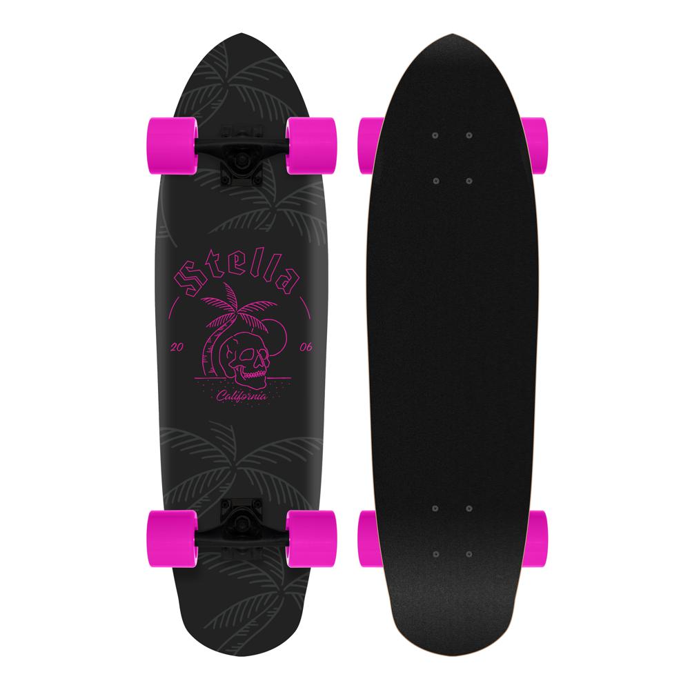 Stella Beer Runner Skull Island in Pink 29" Cruiser Longboard ...