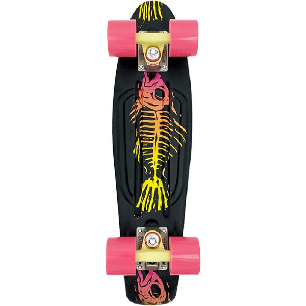 Swell 22" Complete Fishbone Black Yellow Pink mini Skateboard ...